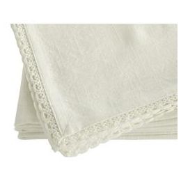 Stoffserviette OTTO HOME "Elyna", creme, B:45cm L:45cm, Obermaterial: 100% Baumwolle, Servietten, uni, mit sch&ouml;ner Spitze, weiche Haptik, 45x45 cm, Leinenoptik