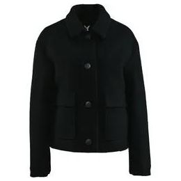 Fuchs & Schmitt Wolljacke FUCHS SCHMITT "Wolljacke", Damen, Gr. 44, schwarz, Web, Obermaterial: 75% Wolle, 25% Polyester, unifarben, regular fit normal, Rundhals, eingesetzt gerader Abschluss, Jacken, Mit Rundhalsausschnitt