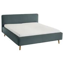 Meise M&ouml;bel Polsterbett MEISE.M&Ouml;BEL "Mattis", blau (eisblau), B:181cm H:105cm L:218cm, Bezug Bett: Struktur Gewebe (100% Polyester), Betten, Polsterbett, Topseller, wahlweise mit Bettkasten