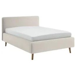 Meise M&ouml;bel Polsterbett MEISE.M&Ouml;BEL "Mattis", wei&szlig; (ivory), B:161cm H:105cm L:218cm, Bezug Bett: Struktur Gewebe (100% Polyester), Betten, Polsterbett, Topseller, wahlweise mit Bettkasten
