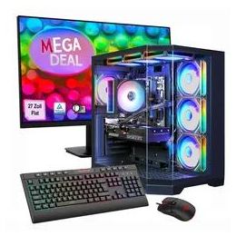 Hyrican GAMEMAX PC-Komplettsystem "MegaDeal HYPE-A BK 2577 AMD Ryzen 5 7500F RTX 5060 32GB DDR5 1TB SSD", Energieeffizienz: E (A-G), schwarz, Microsoft Windows 11 Home (64 Bit), 32 GB RAM 1.000 GB SSD, Computer_Komplettsysteme, Windows 11 + MSI PRO MP273A LED-Monitor, 69cm (27")