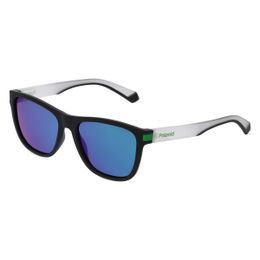 Polaroid PLD 2138/S | Herren-Sonnenbrille | Fassung: Vollrand, Quadratisch, Kunststoff, Schwarz Gl&auml;nzend | Glasfarbe: G15 Spiegel Gold