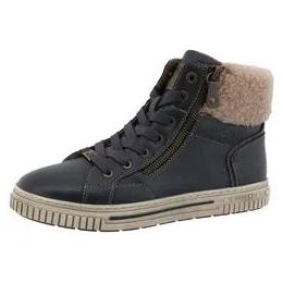 Winterboots Mustang SHOES "Janique", Damen, Gr. 41, blau (navy), Lederimitat, Textil, used, Schuhe Winterboots, High Top Sneaker, Winterboots mit Warmfutter