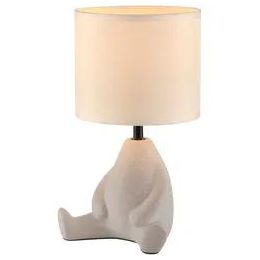 JUST LIGHT Tischleuchte "TED", beige (sand), 1, &Oslash; 16cm H: 32cm, 1 Stk., Leuchten, Schalter, Schnurschalter, ExklusiveE27, Tischleuchte