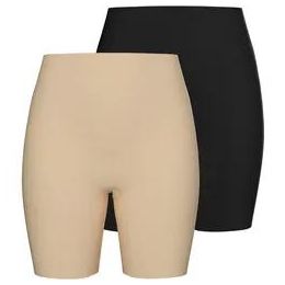 Radlerhose Pieces "PCNAMEE SHORTS 2-PACK NOOS", Damen, Gr. M, N-Gr, schwarz (schwarz pack:2 pack schwarz, natur), Jersey, Obermaterial: 75% Polyamid, 25% Elasthan, unifarben, slim fit, Hosen Radlerhose