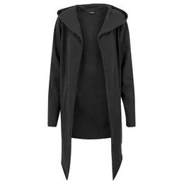 Strickjacke Urban Classics "Urban Classics Herren Long Hooded Open Edge Cardigan", Herren, Gr. XL, charcoal, 100% Baumwolle, unifarben, loose fit, ohne Ausschnitt, Strickjacken Strickjacke