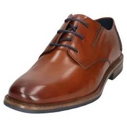 Schn&uuml;rschuh Bugatti, Herren, Gr. 45, braun (cognac), Leder, Basic, Schuhe Schn&uuml;rschuh, Business Schuh, Anzugschuh, Abendschuh mit Wechselfu&szlig;bett