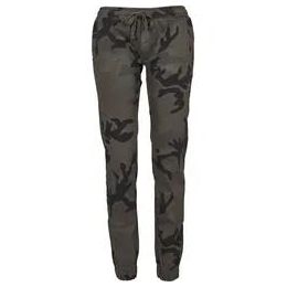 Cargohose Urban Classics "Urban Classics Damen Ladies Camo Jogging Pants", Damen, Gr. M, US-Gr&ouml;&szlig;en, schwarzcamouflage, 98% Baumwolle, 2% Elasthan, normal, Hosen Cargohose