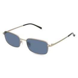Fielmann BD 609 SUN CL MIKE | Unisex-Sonnenbrille | Fassung: Vollrand, Quadratisch, Edelstahl, Silber Matt | Glasfarbe: Blau