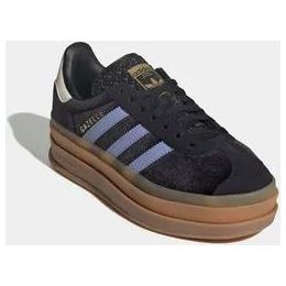 Sneaker Adidas ORIGINALS "GAZELLE BOLD", M&auml;dchen, Gr. 38,5, core schwarz, blau spark, wonder wei&szlig;, Leder, Synthetik, Textil, Schuhe Sneaker, Samt-Sneaker, f&uuml;r Kinder & Jugendliche