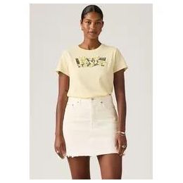 Levi's T-Shirt LEVI'S "LSE THE PERFECT TEE", Damen, Gr. L (40), p2_blake brushstroke bw fill rutabaga, Jersey, Obermaterial: 100% Baumwolle, bedruckt, figurumspielend h&uuml;ftlang, Rundhals, Shirts T-Shirt, mit Logodruck