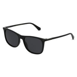 Polaroid PLD 2109/S | Herren-Sonnenbrille | Fassung: Vollrand, Quadratisch, Kunststoff, Schwarz Gl&auml;nzend | Glasfarbe: Grau