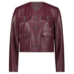 Jackenblazer Betty Barclay "Damen langarm", Damen, Gr. 42, schwarz aubergine, Obermaterial: 100% Polyurethan, 100% Polyester, Basic, normal normal, Rundhals, Blazer