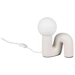 Trio REALITY LEUCHTEN Tischleuchte "QUINN, Keramik Tischlampe m. Glasschirm, ohne Leuchtmittel 1xG9 max5W", greige, 1, H: 21,5cm, 1 Stk., Leuchten, Design Nachttischlampe, Schreibtischlampe H&ouml;he 22cm, Glas Lampenschirm, Tischleuchte