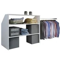 Kleiderschrank Vcm "Offener Kleiderschrank Dachschr&auml;gen Regal Dacho l", wei&szlig;, B:90cm T:50cm, Obermaterial: 100% Holz Wood., Schr&auml;nke, Kleiderschrank