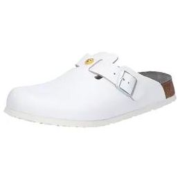 Pantolette Birkenstock "Boston ESD", Damen, Gr. 45, wei&szlig;, Obermaterial: 100% Rindsleder Leather cow., Schuhe Pantolette