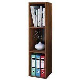 Standregal Vcm "Holz Stand Regal Aufbewahrung Deko B&uuml;cher Mendas 3", braun (kern, nussbaum), B:34cm T:30cm, Regale, Standregal