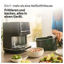Braun Hei&szlig;luftfritteuse "MultiFry HF 5054I BK", schwarz, B:27cm H:33,5cm T:28cm, Fritteusen, 2 in 1-Ger&auml;t: Frittieren & Backen, 2.000 Watt, digitales Display