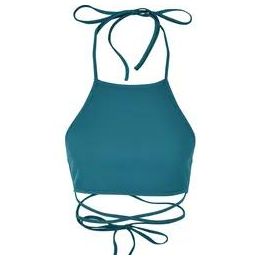 Tanktop Urban Classics "Urban Classics Damen Ladies Rib Trapeze Cropped Top", Damen, Gr. M, watergr&uuml;n, 75% Polyester, 20% Viskose, 5% Elasthan, unifarben, slim fit, Tops Tanktop