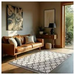 Teppich FLAIR RUGS "ALLIA DIAMOND", monochrom, B:120cm H:8mm L:160cm, Oberfl&auml;che: 100% Polyester. R&uuml;ckseite: 60% Baumwolle, 31% Polyester, 9% Synthetik, Teppiche, Teppich