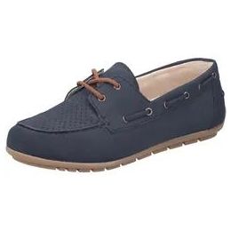 Bootsschuh Rieker, Damen, Gr. 40, nachtblau, Lederimitat, unifarben, Schuhe Bootsschuh, Mokassin, Schn&uuml;rschuh, Halbschuh mit weicher Innensohle