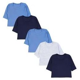Langarmshirt TUPTAM "Shirt Baby Jungen Langarmshirt 5er Set", M&auml;dchen, Gr. 80, grau (blau grau mix uni), Obermaterial: 100% Baumwolle CO., Shirts Langarmshirt