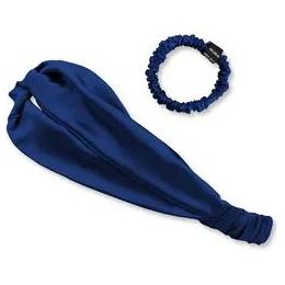 Diadem AILORIA "Set Headband und Scrunchie S aus Seide SOYEUX & DOUX", Damen, blau, Modet&uuml;cher