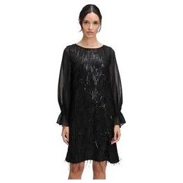 Cocktailkleid Vera Mont "Damen im Glitzer-Look", Damen, Gr. 38, Normalgr&ouml;&szlig;en, schwarz, Cr&ecirc;pe, Obermaterial: 95% Polyester, 5% Elasthan, festlich, l&auml;ssig geschnitten kurz, U-Boot-Ausschnitt, Kleider