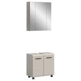 Badm&ouml;bel-Set Inosign "FLORENZ, 2-tlg. Bad-Kombination, hochwertige MDF-Front", kaschmir nachbildung, B:60cm H:185cm T:30cm, Kastenm&ouml;bel-Sets, Badm&ouml;bel-Set, Bad-Kombination, Bad-M&ouml;bel, Badezimmer, Kombination, Kombi