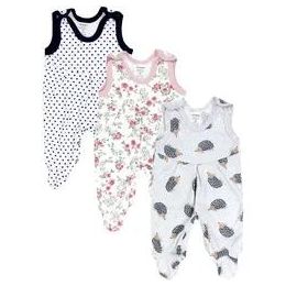 Strampler TUPTAM "Strampler Baby M&auml;dchen Strampler mit Fu&szlig; 3er Pack", Jungen, Gr. 62, N-Gr, grau (farbenmix 3), Obermaterial: 100% Baumwolle CO., Overalls