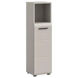 Midischrank Welltime "FLORENZ, H&ouml;he 110 cm, 1 T&uuml;r, 2 Fachb&ouml;den, 1 offenes Fach", kaschmir, B:30cm H:110cm T:30cm, FSC-zertifizierter Holzwerkstoff, MDF, Schr&auml;nke, Midischrank, T&uuml;ranschlag wechselbar, hochwertige MDF Front, Badschrank, Bad