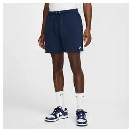 Shorts Nike SPORTSWEAR "Nike Club Men's French Terry Flow Shorts", Herren, Gr. 3XL, N-Gr, obsidian, obsidian, Sweatware, Obermaterial: 80% Baumwolle, 20% Polyester, unifarben, Basic kniefrei, Hosen Shorts, aus Sweatware, mit Kordelverschluss, mit Logostickerei