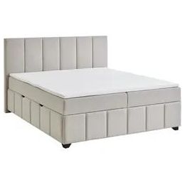 Boxbett Home Affaire "Bellah inkl. Bettkasten, erh&auml;ltlich in der Breite 180x200cm", beige, B:186cm L:209cm, Stoffbezug Nordic (100% Polyester), Komplettbetten, inkl. PU-Schaum-Topper, Topseller