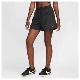 Shorts Nike SPORTSWEAR "W NSW MR ESSNTL WVN SHORT", Damen, Gr. XS, N-Gr, schwarz, wei&szlig;, Obermaterial: 100% Polyester, Hosen Shorts, sportlicher Stil, bequeme Passform