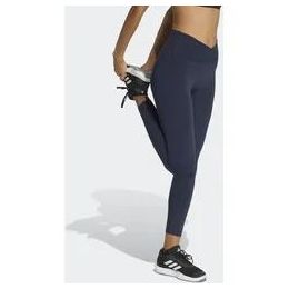 Trainingstights Adidas PERFORMANCE "3-STREIFEN STUDIO ALL ME 7/8 X-OVER LEGGINGS", Damen, Gr. S, N-Gr, legend ink, normal, gr., Obermaterial: 80% Polyester, 20% Elasthan, 7/8-L&auml;nge, Hosen
