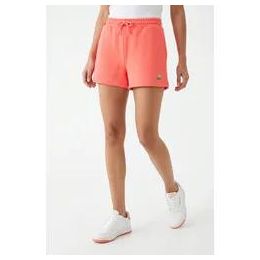 Sweatshorts Only "ONLMINNA SWEAT SHORTS CS SWT", Damen, Gr. M, N-Gr, fiery coral detail:Only badge, Sweatware, Obermaterial: 65% Polyester, 35% Baumwolle, unifarben, regular fit kurz, Hosen Sweatshorts, Materialmix, regular fit