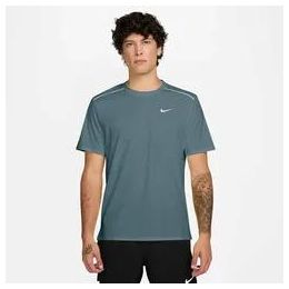 Laufshirt Nike "M NK DF UV MILER SS", Herren, Gr. XL, mineral slate, Obermaterial: 100% Polyester, normal, Rundhals, Shirts Laufshirt, sportlicher Schnitt, mit kurzen &Auml;rmeln, mit reflektierenden Details