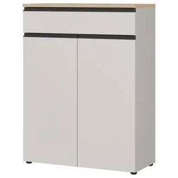 Schuhschrank Germania "Cormano", kaschmir, lindberg, eiche, nachbildung, B:90cm H:120cm T:41cm, Holzwerkstoff, Schr&auml;nke, Schuhschrank, Schuhschrank mit einem Schubkasten und zwei T&uuml;ren