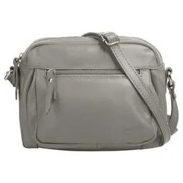 Umh&auml;ngetasche Samantha Look, Damen, Gr. B/H/T: 23cm x 18cm x 5cm onesize, grau, Leder, unifarben, Taschen Umh&auml;ngetasche, echt Leder