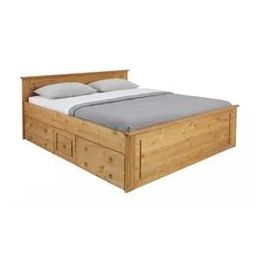 Massivholzbett OTTO HOME "Hugo, FSC zertifiziert, Landhausstil, zeitlos und edel", natur, ge&ouml;lt, B:192cm H:84,5cm L:212cm, Betten, Stauraumbett M&ouml;bel Massivholzbett Bettgestell, Stauraumbett, extra belastbar, Made in EU, viele Breiten