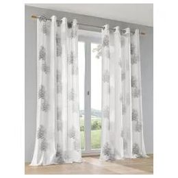 Kutti Gardine HEINE HOME Gr. 3, anthrazit, wei&szlig;, B:135cm H:225cm, Polyester, Viskose, Gardinen, Gardine