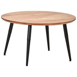 Livetastic Couchtisch, Schwarz, Akazie, Holz, Metall, Akazie, Hartholz, rund, konisch, 80x80x45 cm, einfacher Aufbau, Wohnzimmer, Wohnzimmertische, Couchtische