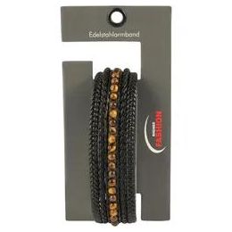Adelia&acute;s Armband ADELIA ́S "Herren Armband &ndash; Lederarmband aus Leder mit Tigerauge 19 cm", schwarz, Armb&auml;nder, Herren, 19cm, Leder, Armband, Zum Verschenken &ndash; ideal zum Weihnachten