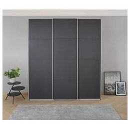 Schwebet&uuml;renschrank Rauch "Kleiderschrank Schrank Garderobe KOLUNA mit Dekor-Front", graumetallic, B:203cm H:229cm T:62cm, Holzwerkstoff, Schr&auml;nke, Schwebet&uuml;renschrank, Breiten 203/271/315/360 cm H&ouml;hen 210/229 cm MADE IN GERMANY
