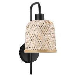 NOVA LUCE Wandleuchte "INTRA", natur, schwarz, 1, &Oslash; 16cm H: 36cm, 1 Stk., Leuchten, Wandleuchte