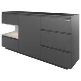 Kommode Phoenix "Minecraft Sideboard", schwarz, B:160cm H:82cm T:40cm, Holzwerkstoff, Sideboards, Kommode, inkl Beleuchtung