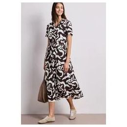 Maxikleid Street One, Damen, Gr. 34, EURO-Gr&ouml;&szlig;en, espresso braun, Stoff, 100% Viskose, gemustert, normal kn&ouml;chelfrei, V-Ausschnitt, B&uuml;ndchen, Kleider Maxikleid, aus Viskose