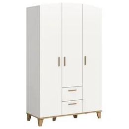 Kleiderschrank Home Affaire "LASSE, Schlafzimmerschrank, Garderobe, Schrank", wei&szlig;, artisan eiche nachbildung, B:122cm H:198cm T:51cm, FSC-zertifizierter Holzwerkstoff, Schr&auml;nke, Kleiderschrank, 3T&uuml;ren,2Schubk&auml;sten,4Einlegeb&ouml;den,3Konstruktionsb&ouml;den,2Kleiderstangen