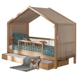 Hausbett Vipack "Forrest mit hochwertiger und stabiler Verarbeitung, Made in Europe", buche natur, buche natur, buche natur, B:97,5cm H:170cm L:207,5cm, Betten, wahlweise ohne oder mit Textilhimmel