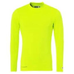 Kompressionsshirt Uhlsport "Baselayer Distinction Colors Kids", M&auml;dchen, Gr. 164, gelb (fluo gelb, schwarz), Obermaterial: 88% Polyester Pol. recyc.. 12% Elasthan EL., Shirts